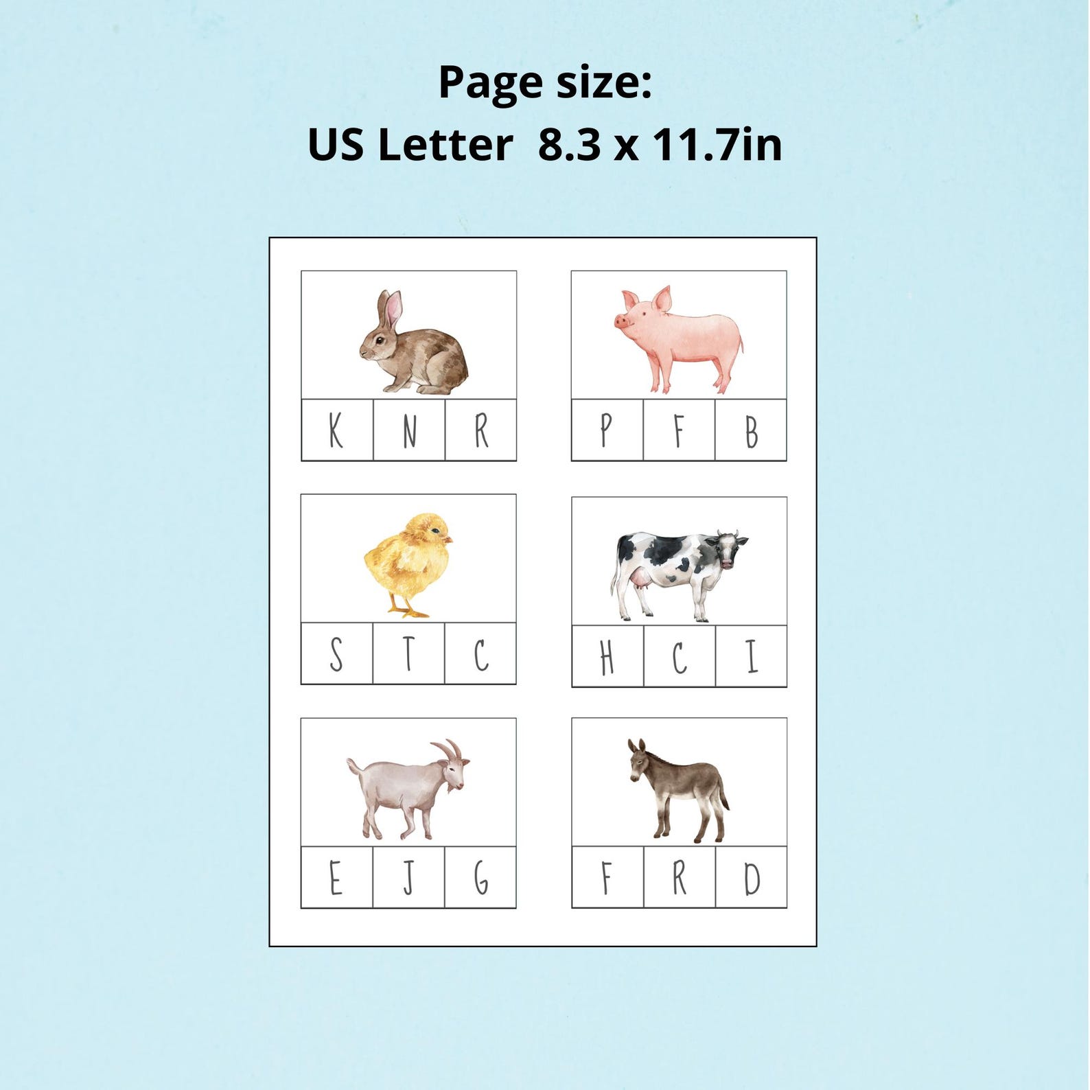 Initial Sound Clip Cards, Farm Animal Flashcards and Poster, Preschool ...