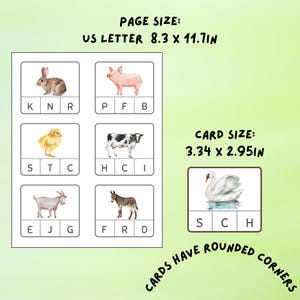 Phonics Clip Cards – Farm Animal Beginning Sounds | Alphabet Activity ...