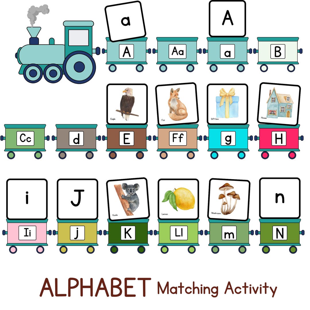 Alphabet Train Activity for Preschool & Kindergarten, Letter Sounds ...