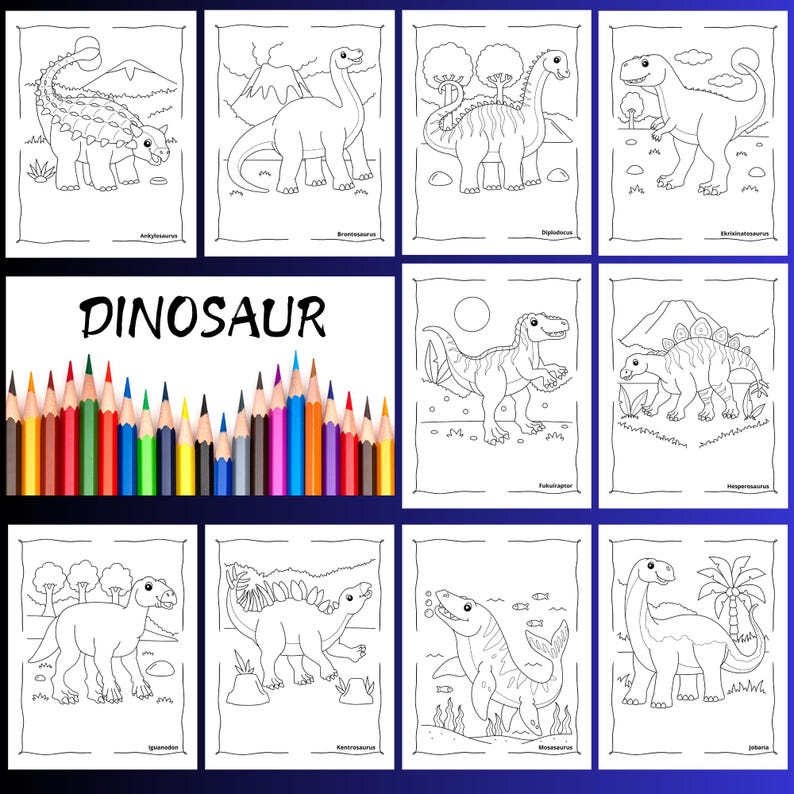 Dino Coloring Sheets | Cute Dinosaur Printable Pages for Kids | A-Z ...