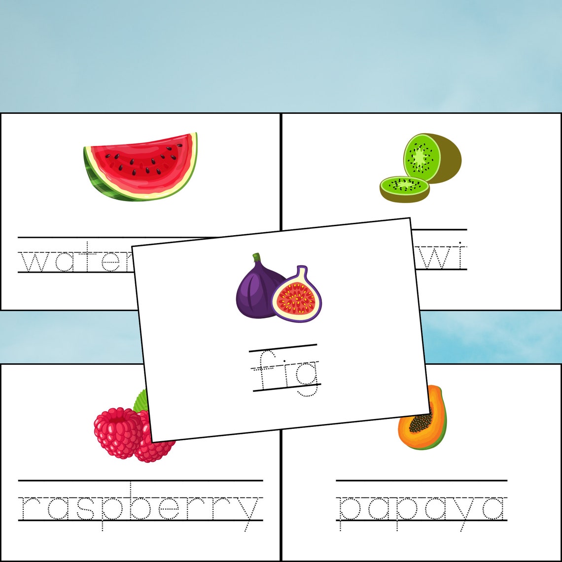 Fruit Word Tracing Flashcards | Learn Fruit Names & Practice Writing ...