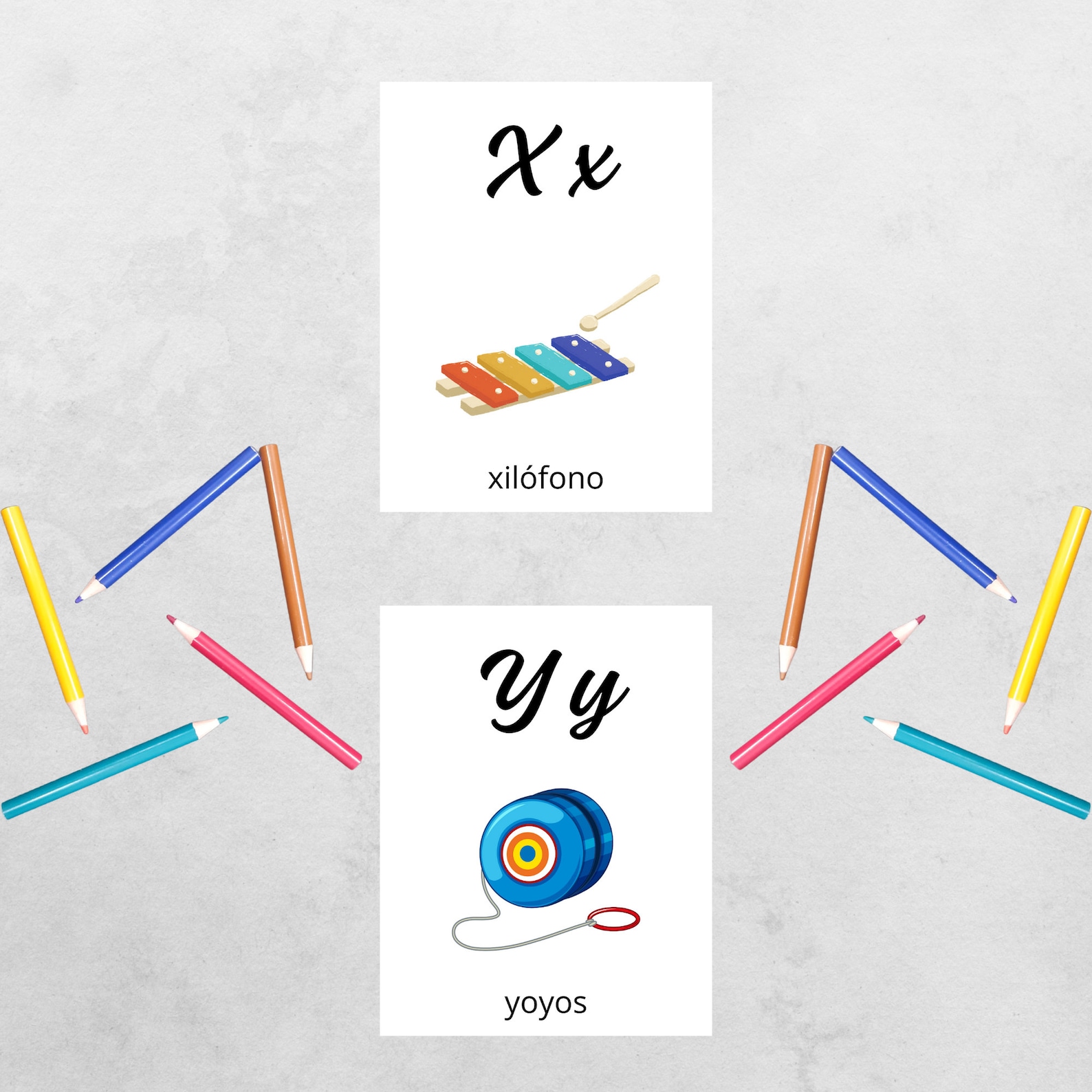 Spanish ABC Flash Cards for Kids, Preschool Alphabet Activity, Teaching ...