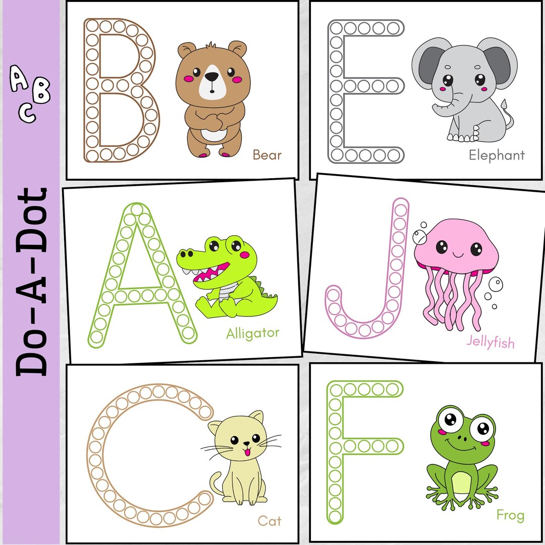 Dot Marker Printable Alphabet | A-Z Animal Worksheets for Kids PDF - Etsy
