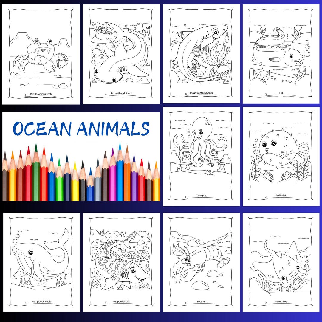 Ocean Animals Coloring Sheets | Printable Preschool Worksheets | Fun ...