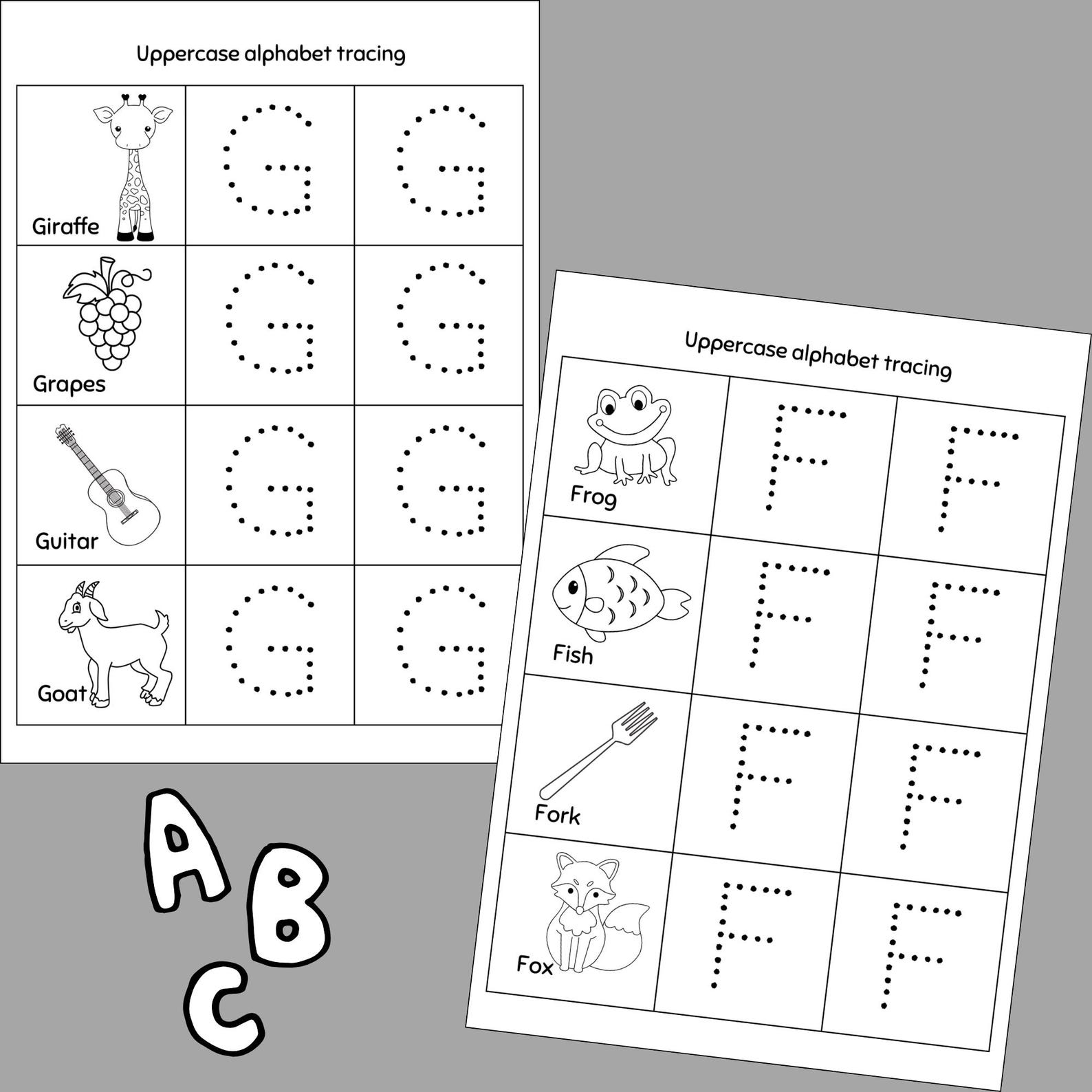 Tracing Capital Letters Worksheets | Uppercase Letter Practice for Kids ...