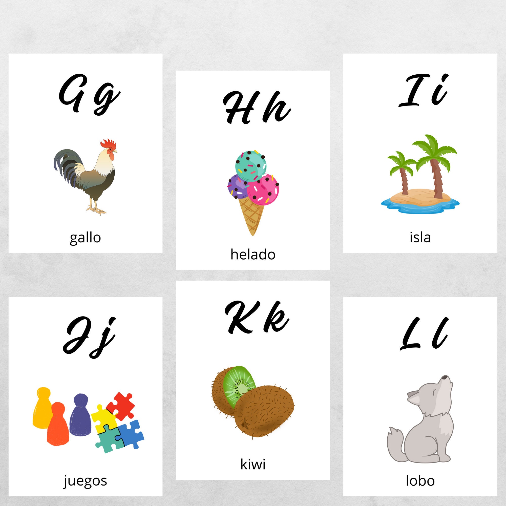 Spanish ABC Flash Cards for Kids, Preschool Alphabet Activity, Teaching ...