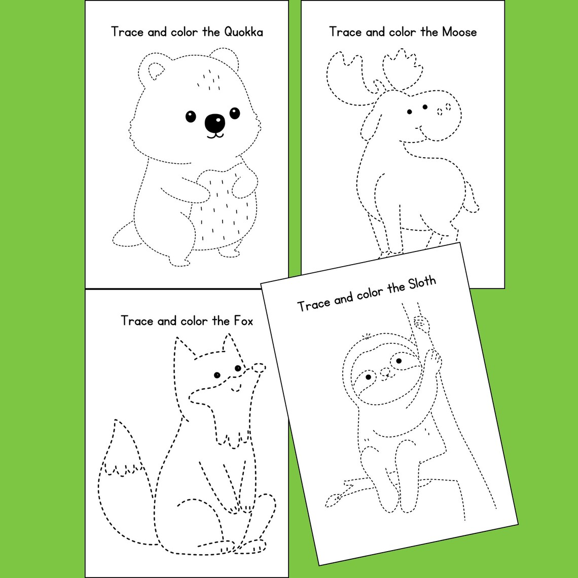 Animal Tracing & Coloring Pages | 60 Printable Worksheets With Line ...