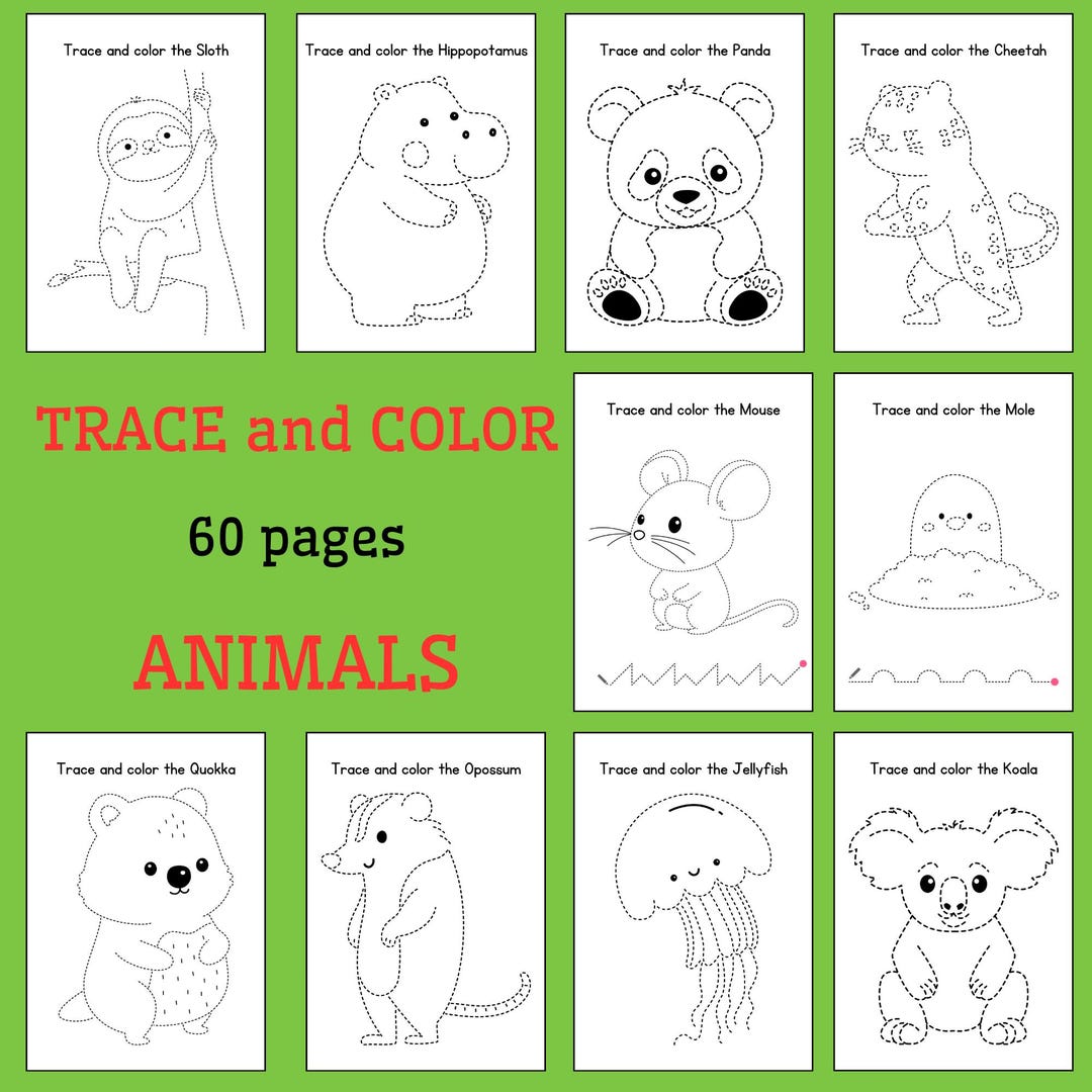 Animal Tracing Sheets | Printable Worksheets & Coloring Pages for Kids ...