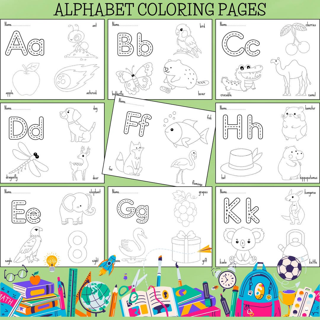 Alphabet Worksheets, Kindergarten ABC Letter Beginning Sounds Trace and ...
