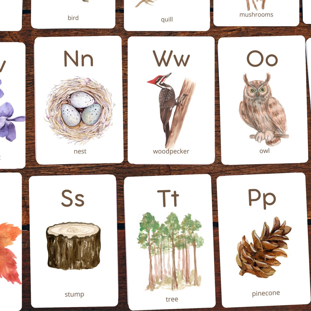 Forest Alphabet Printable | Woodland ABC Cards for Preschool ...