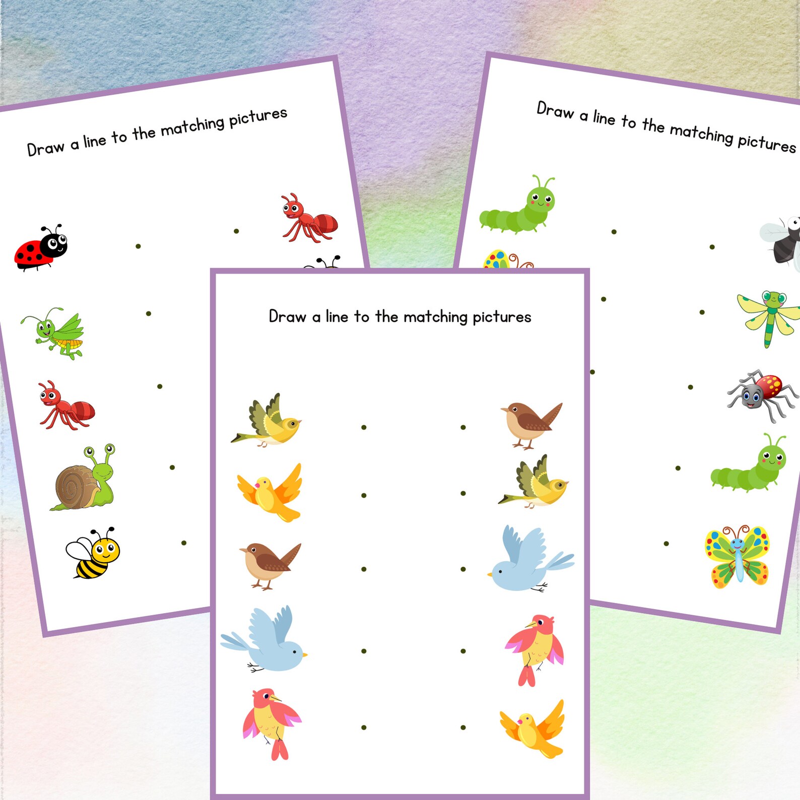 Printable Matching Worksheets, Match the Picture, Toddler Learning ...