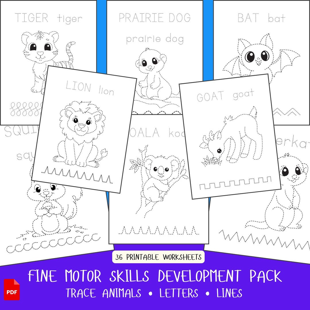 Fine Motor Tracing Worksheets for Preschool PDF - Etsy