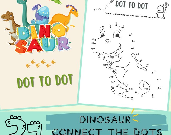 Dinosaur Dot-to-dot / Connect the Dots PDF - Etsy Canada