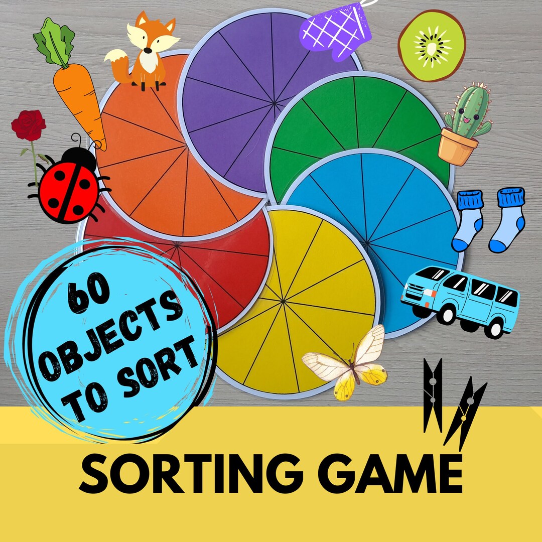 Preschool Sorting Activity - Color and Category Matching Game for ...