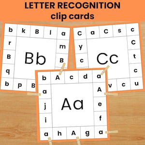 Kindergarten Letter Matching Cards, Alphabet Printable Matching ...