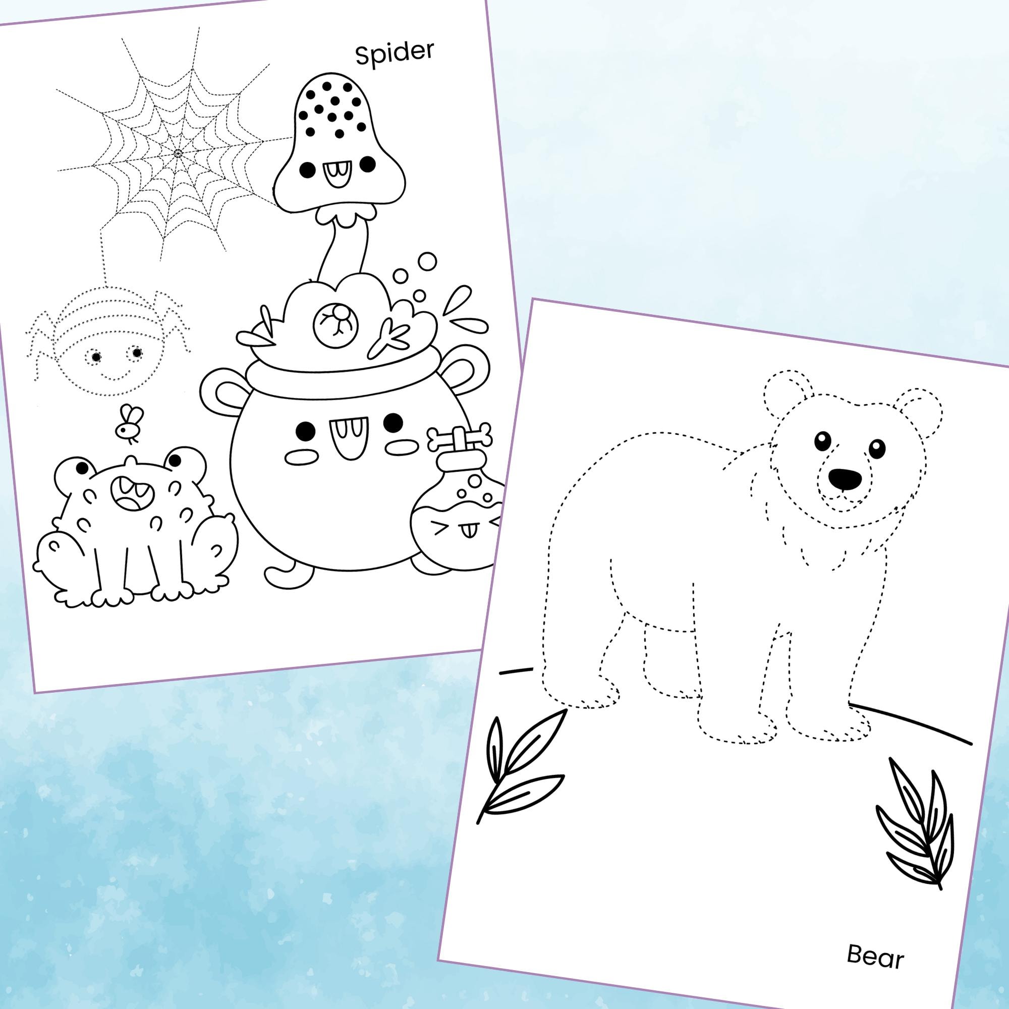 Trace and Color Animal Worksheets | Kids Fine Motor Skills & Pencil ...