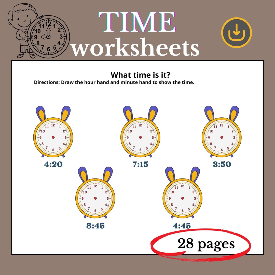 Easter Math Telling Time Worksheets - 28 Analog Clock Activities for ...