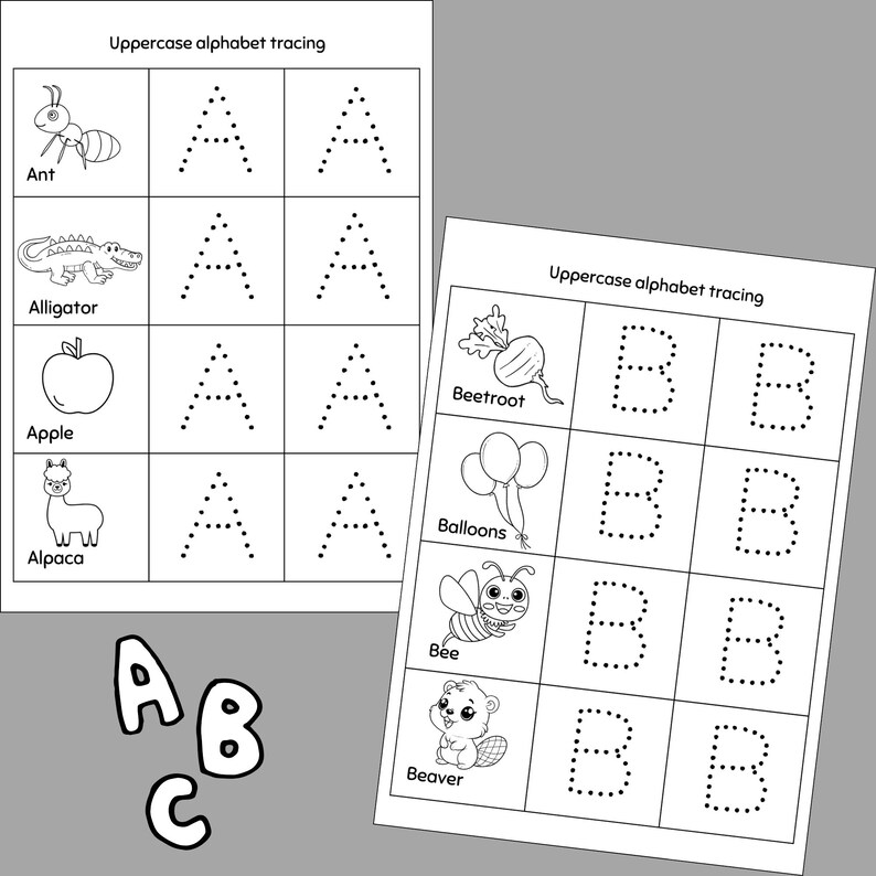 Tracing Capital Letters Worksheets | Uppercase Letter Practice for Kids ...