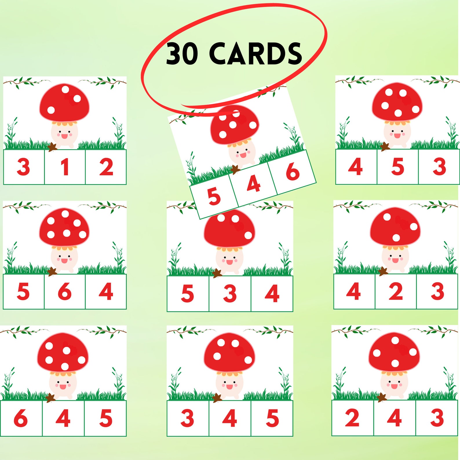Mushrooms Montessori Count and Clip Cards 1-10 | Toddler & Preschool ...