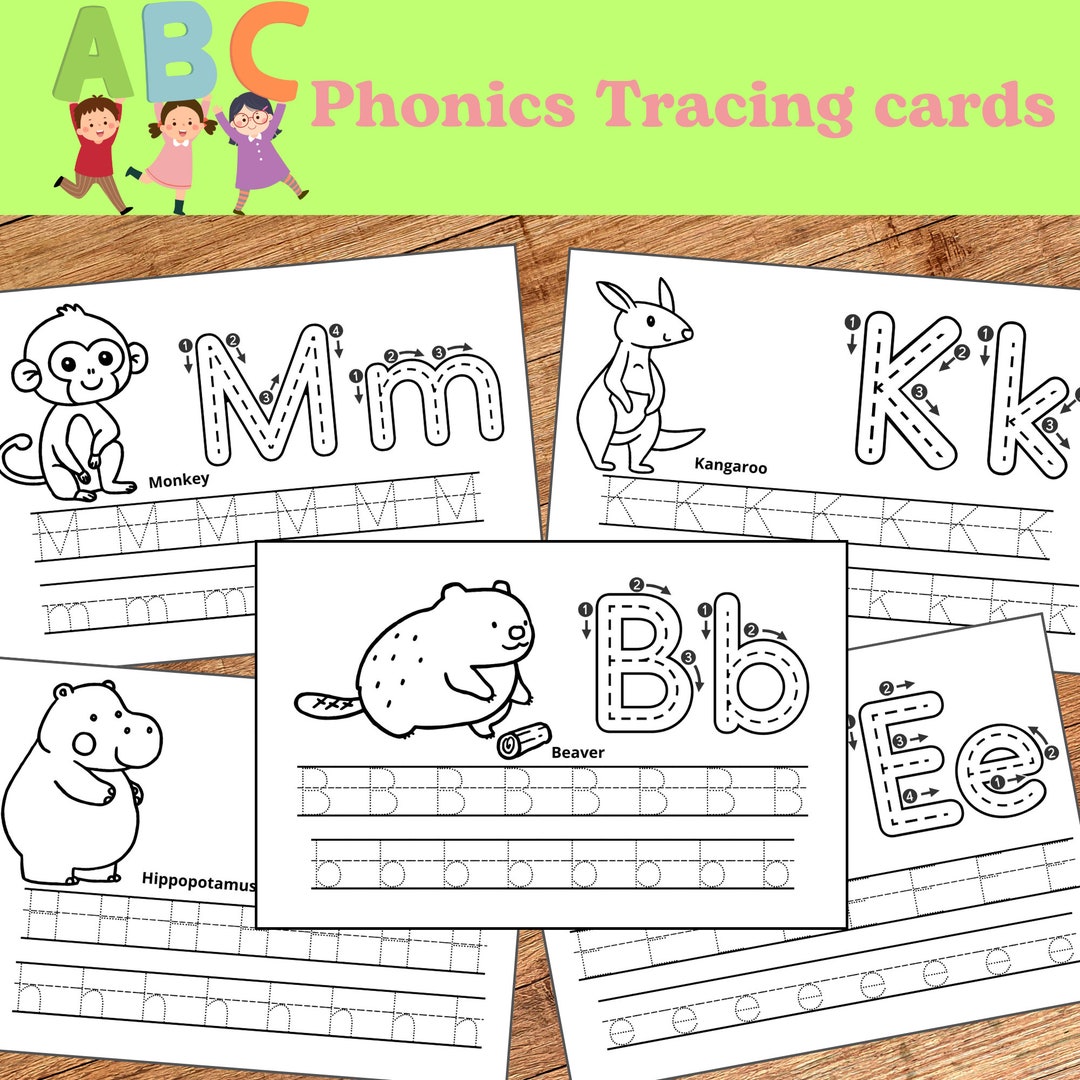 ABC Phonics Tracing Cards, Preschool Activity, Printable Montessori ...