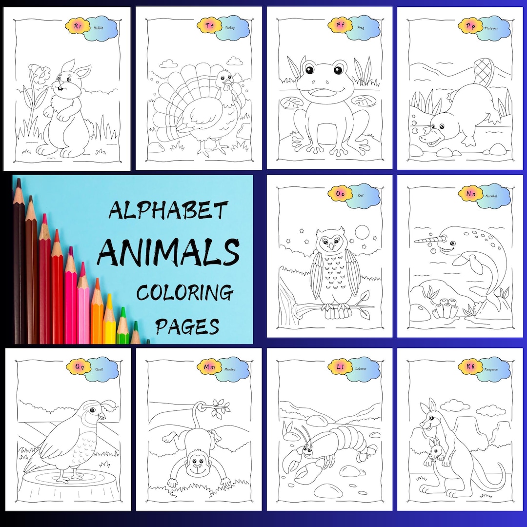 ABC Animal Coloring Pages | Toddler Alphabet A-Z Activity | Homeschool ...