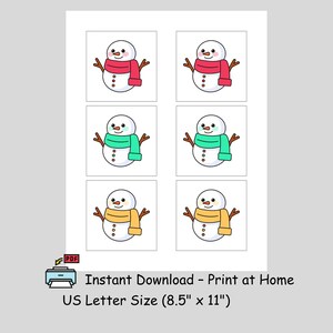 Snowman Color Matching Cards Printable Winter Activity for Kids PDF - Etsy