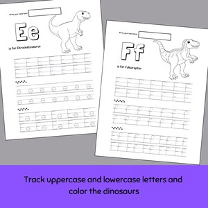 Dinosaur Alphabet Worksheets: ABC Tracing Printables for Kids ...