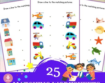 Printable Match the Picture Worksheets, Preschool and Toddler Busy Book ...