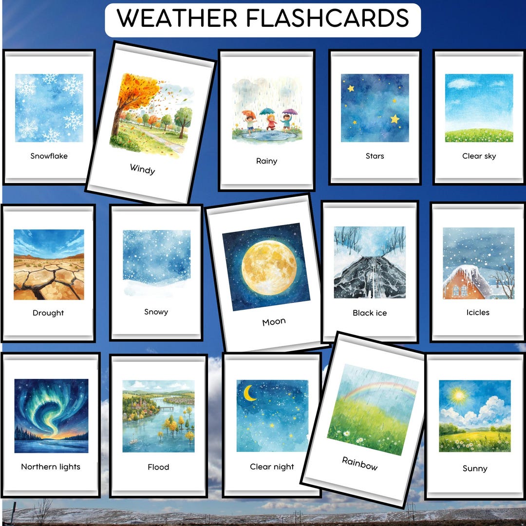 Weather Flashcards | Printable Vocabulary Cards for Preschool ...