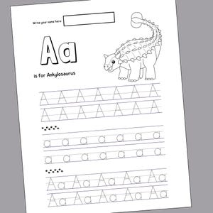Dinosaur Alphabet Worksheets: ABC Tracing Printables for Kids ...
