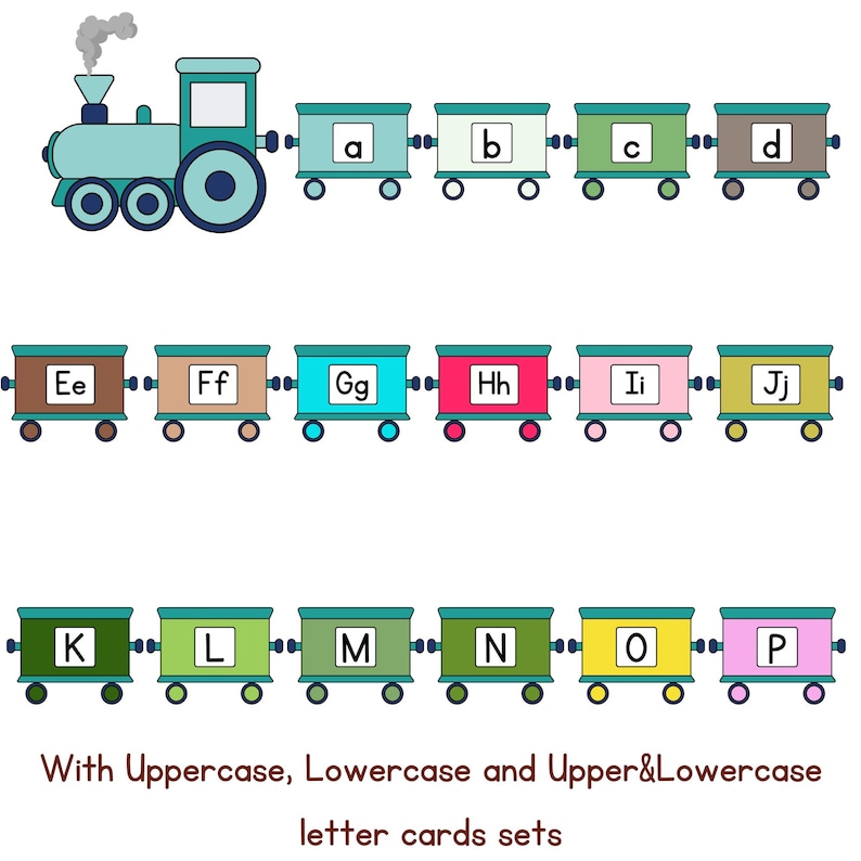 Alphabet Train Set | Printable ABC Matching Cards | Preschool, Pre-k ...