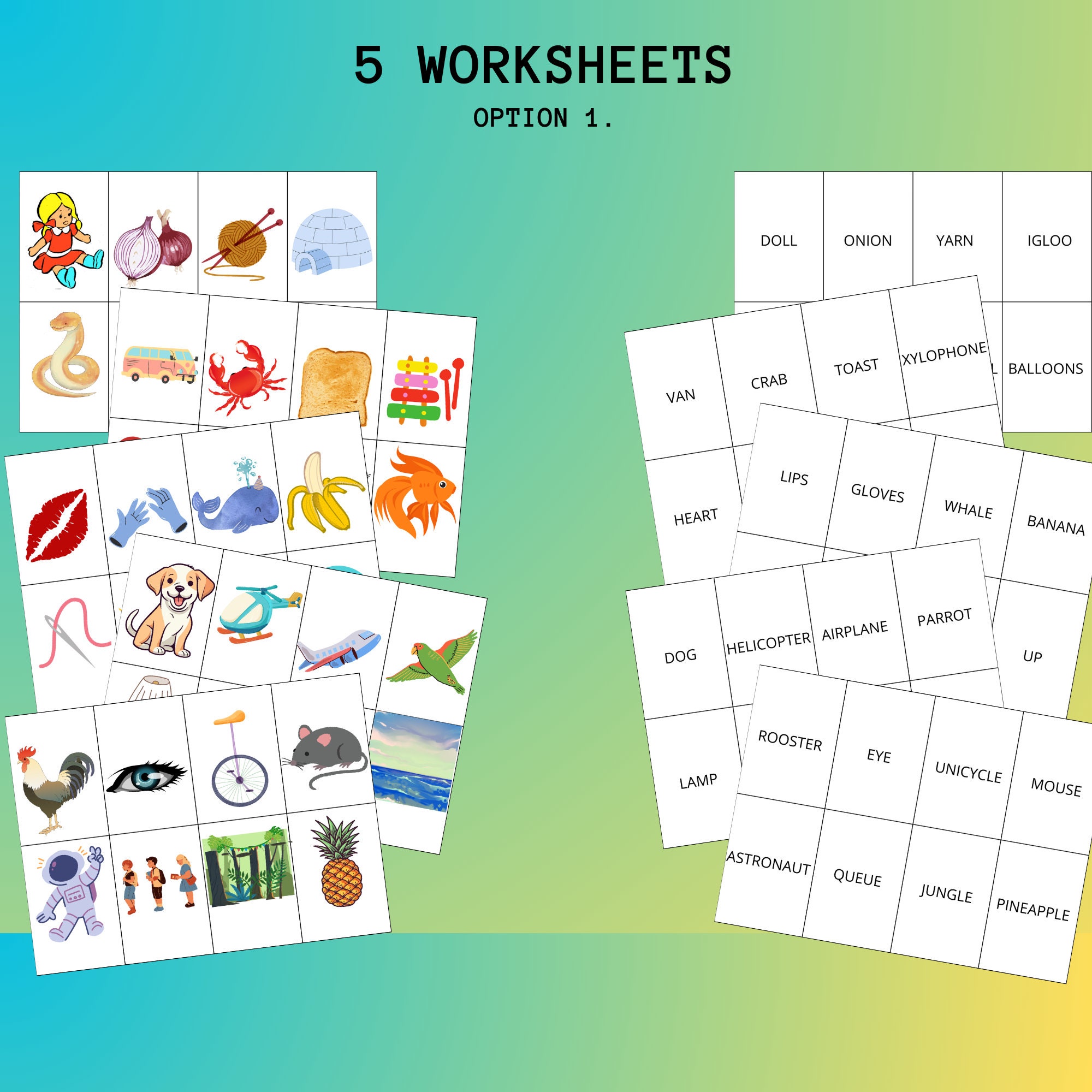 Learn to Read, Word and Picture Matching Activity, Sight Words ...