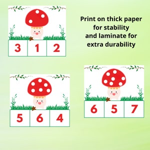 Mushrooms Montessori Count and Clip Cards 1-10 | Toddler & Preschool ...