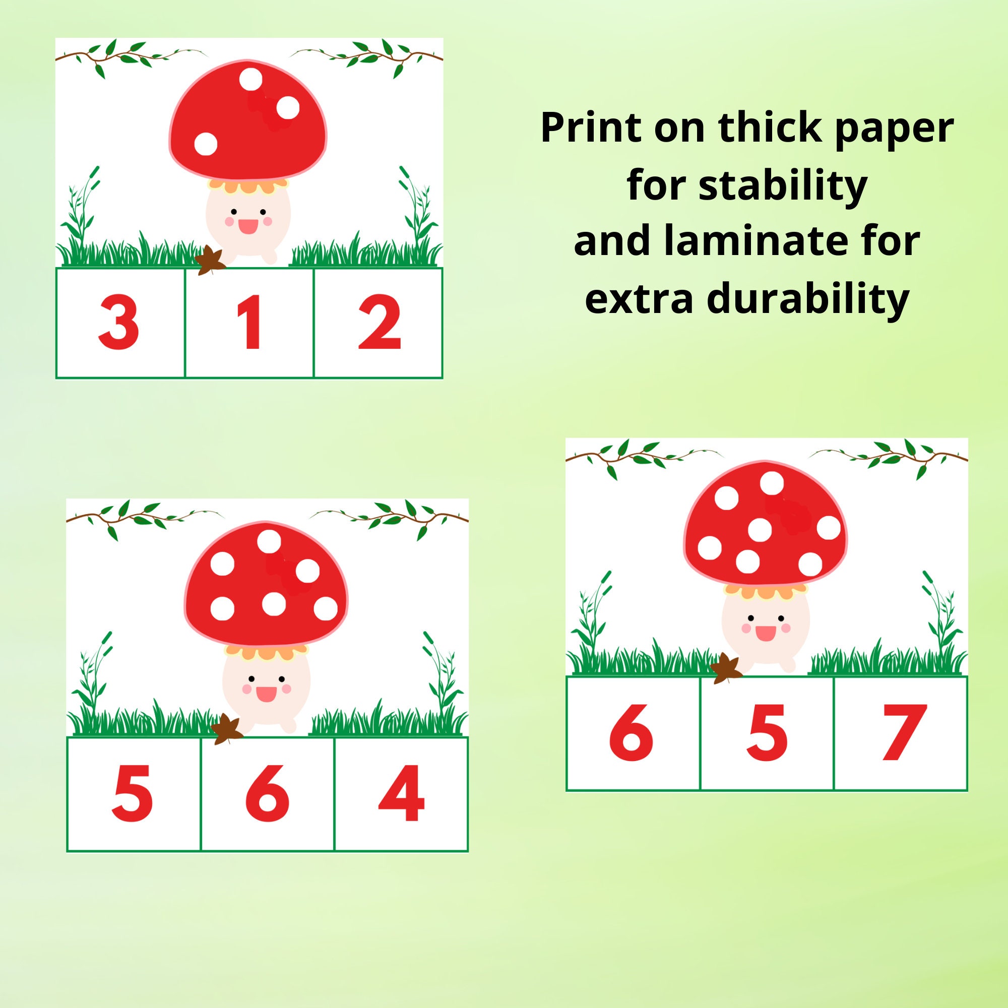 Mushrooms Montessori Count and Clip Cards 1-10 | Toddler & Preschool ...