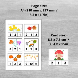 Math Flashcards, Count and Clip Cards, 1 12 Counting, Preschool Math ...