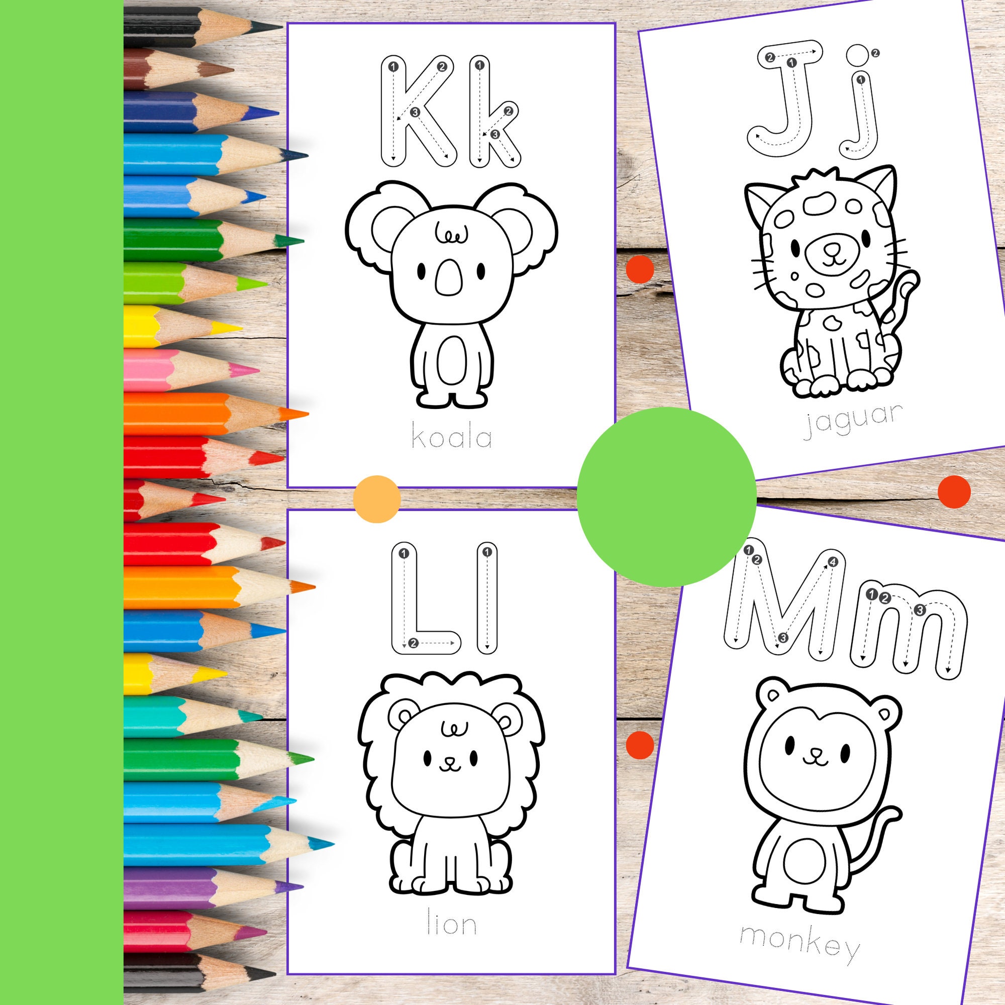 26 ABC Printable Alphabet Animal Coloring Pages, Fun Learning, Letter ...
