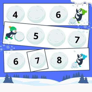 Penguin Math Number Sequence Worksheets 1-20 | Winter Preschool ...