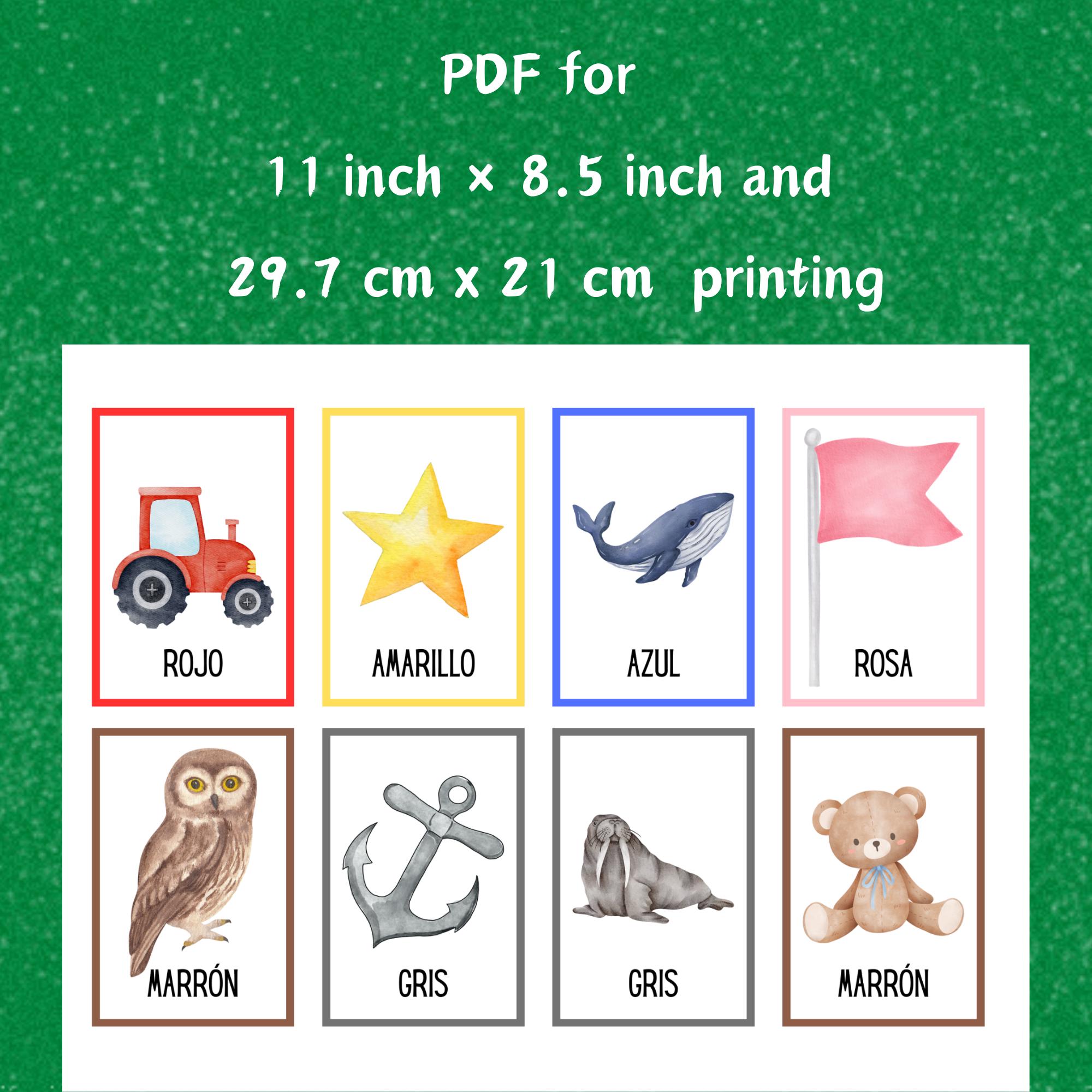 Spanish Colors Flashcards - Color Recognition & Fun Learning Activities ...