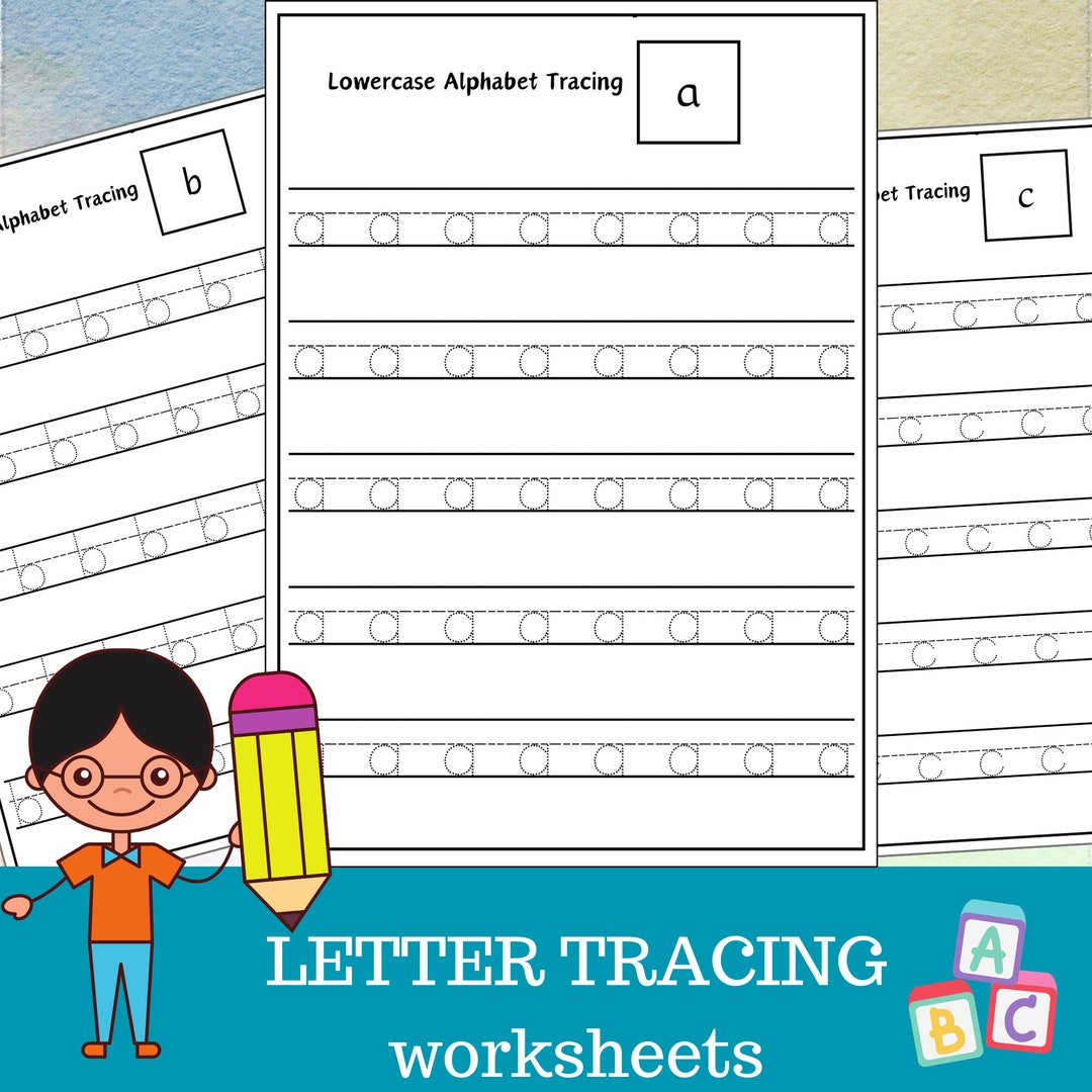 Alphabet Lowercase Tracing, Handwriting Letters Worksheets, Printable ...