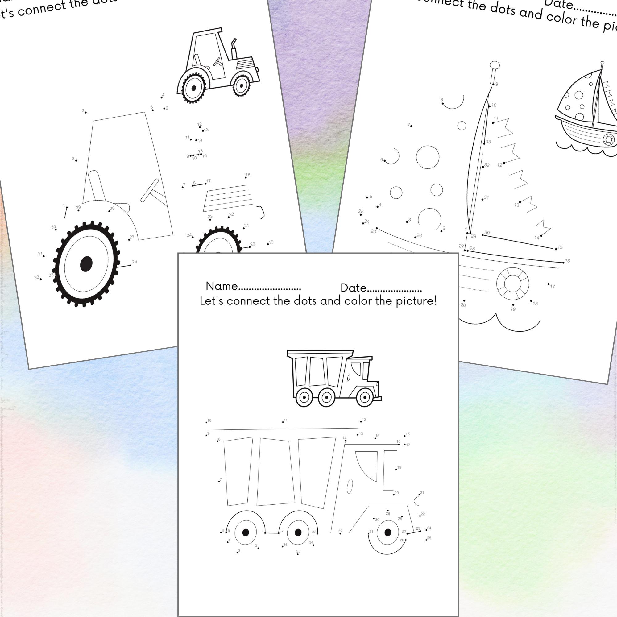 Connect the Dots, Kids Activity Sheets, Preschool, Dot to Dot ...