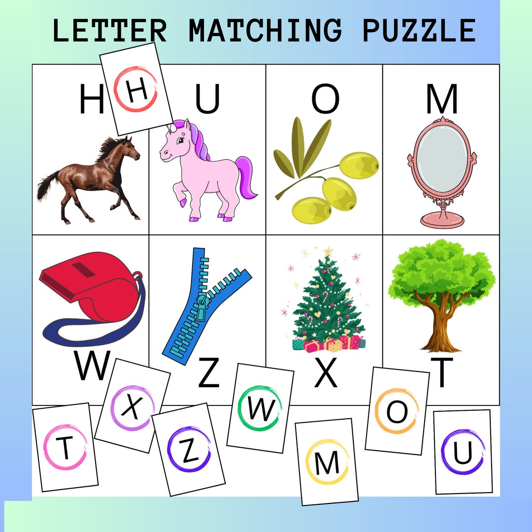 Uppercase Alphabet Matching Worksheets for Preschool and Kindergarten ...