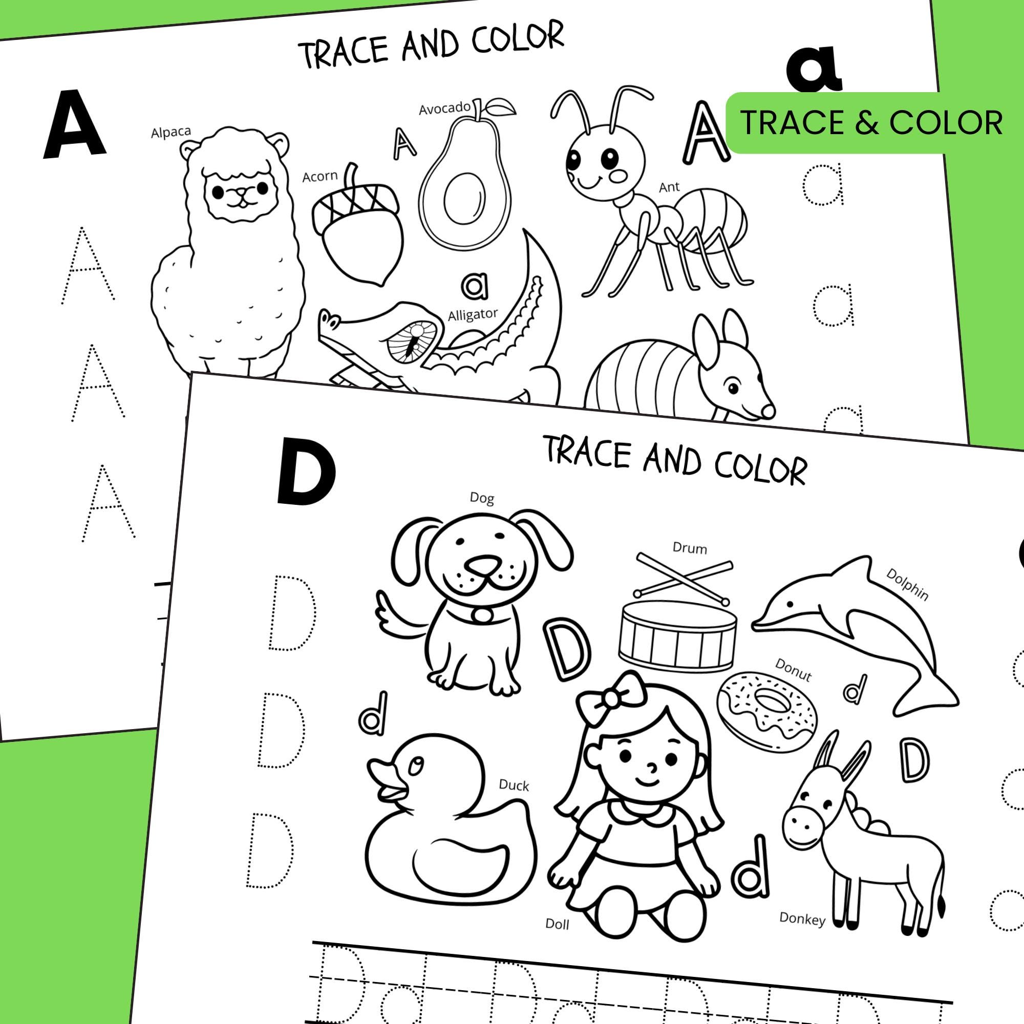 Alphabet Coloring Pages PDF| Printable Kids Activity for Preschool ...