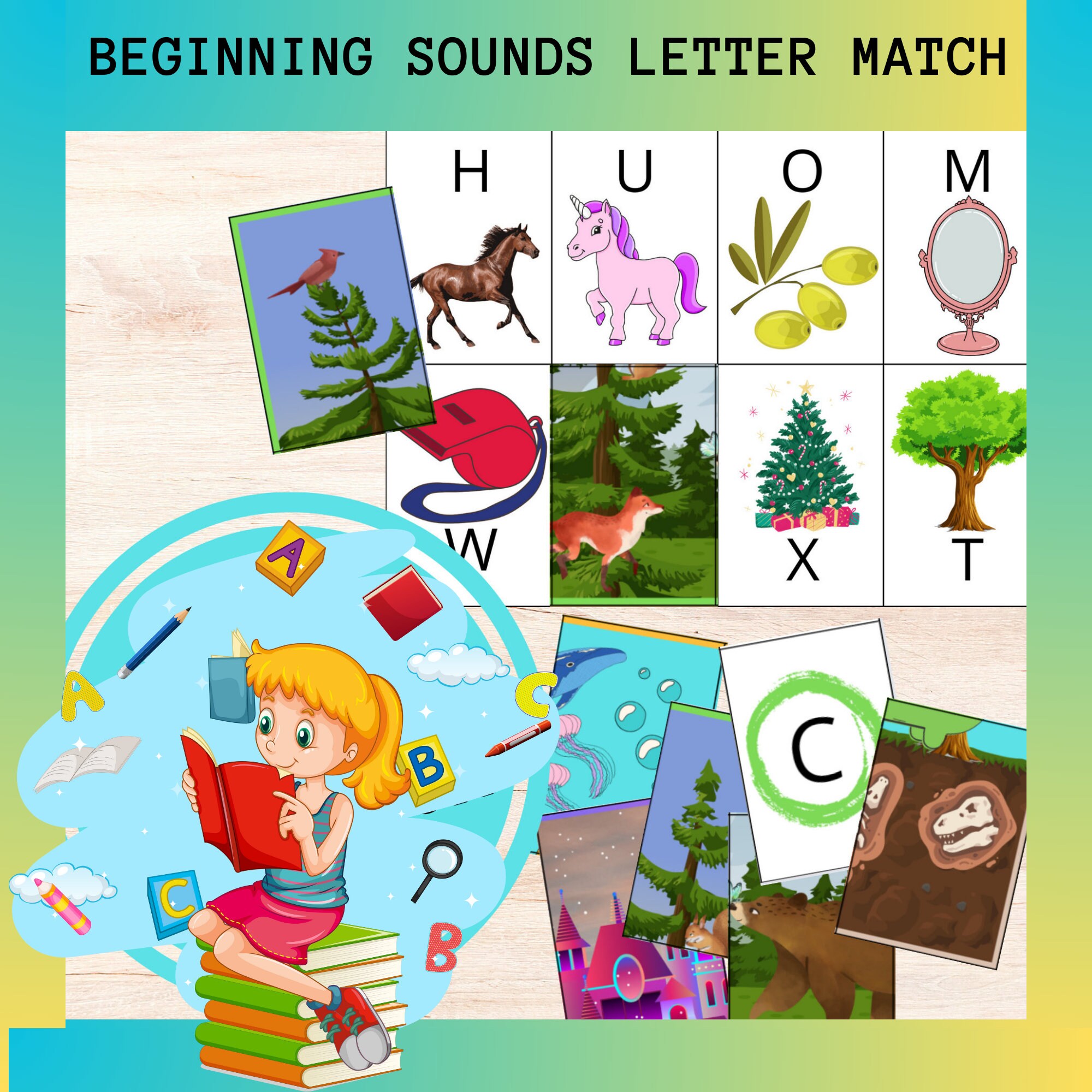 Beginning Letter Sound Matching Puzzle for Teaching Letter Recognition ...