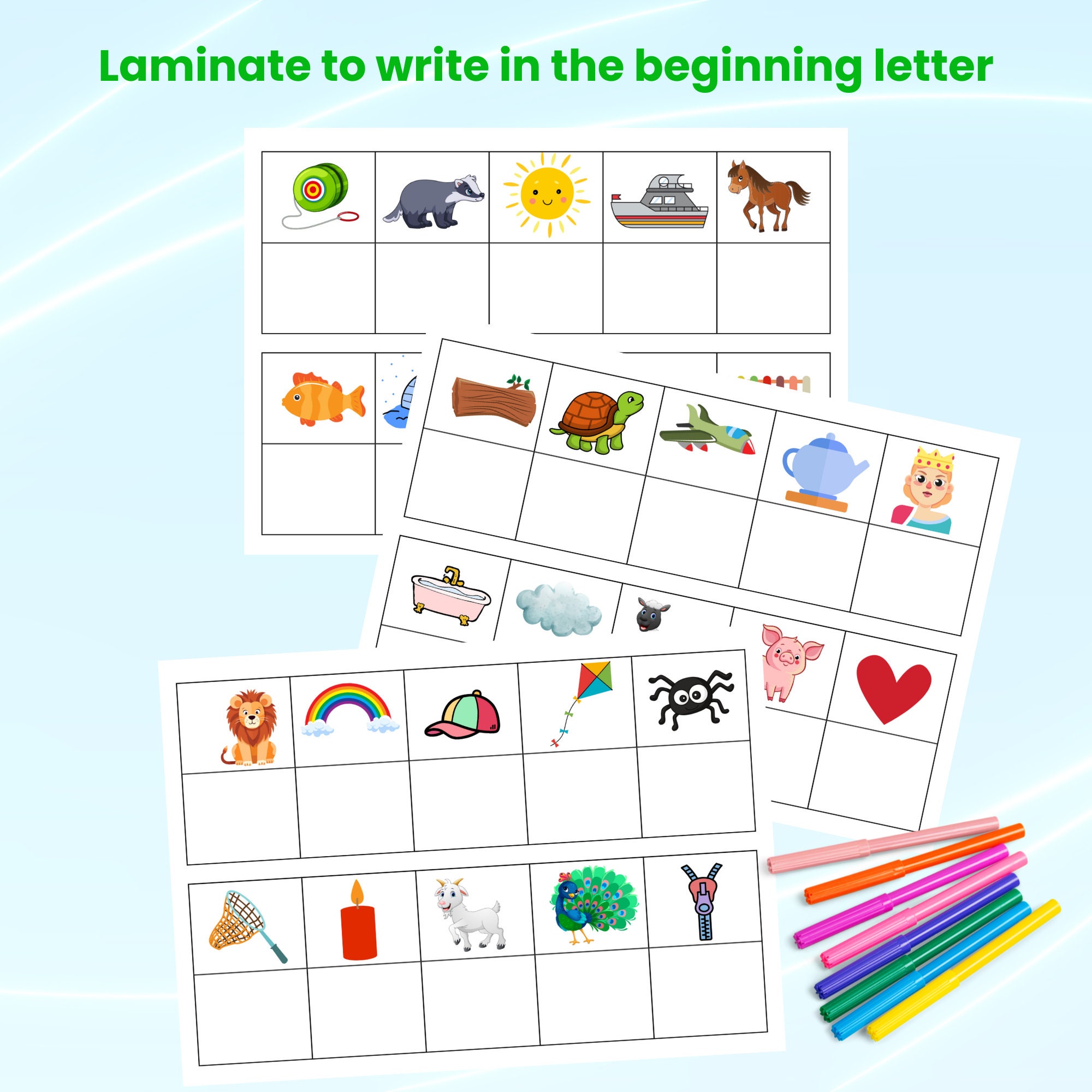 Beginning Sounds Letter Match Phonics Worksheets, Letter Sounds ...