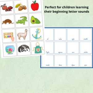 Phonics Picture Match Task Cards, Beginning Sounds Matching Activity ...