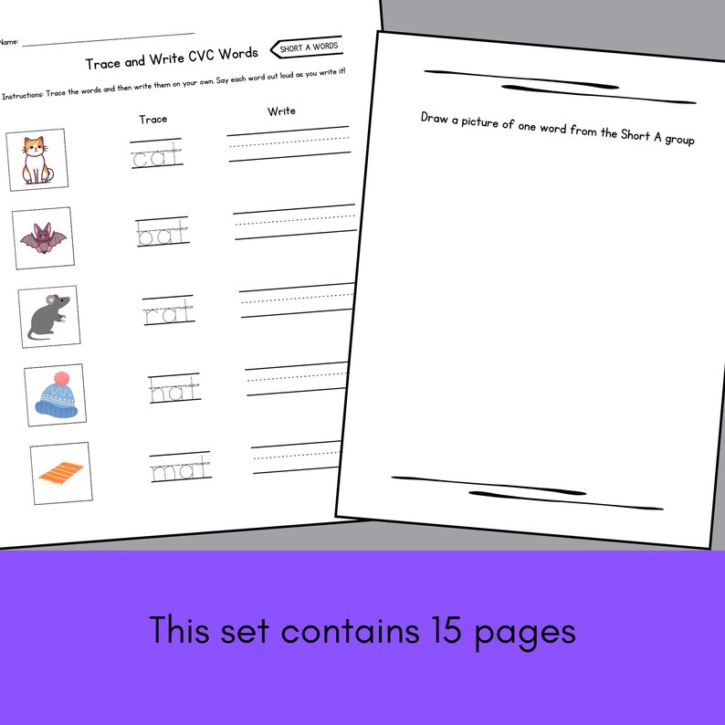 CVC Word Practice – Tracing & Writing Worksheets | Preschool ...