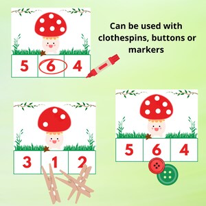 Mushroom Spot Counting Clip Cards, Homeschooling, Preschool Curriculum ...