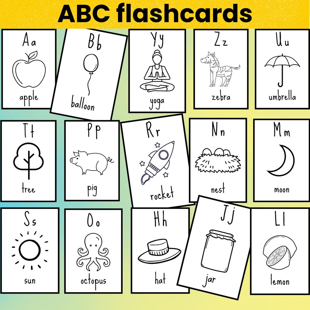 ABC Flash Cards and Posters, Educational Cards, A-Z Cards, Learn Abcs ...