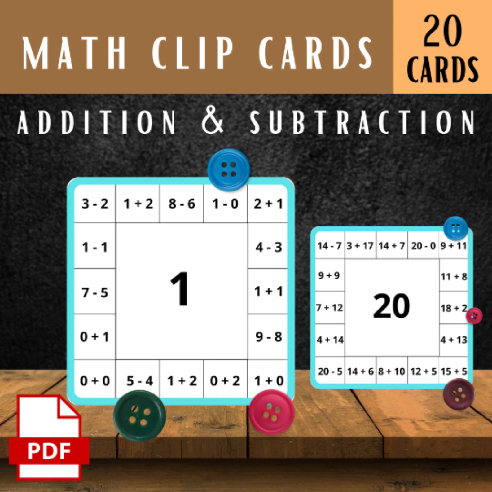 Printable Math Flashcards for Kids: Addition & Subtraction First Grade ...