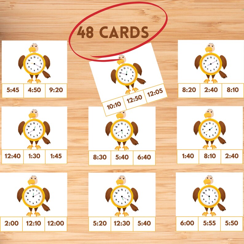 Learn to Tell Time Clip Cards & Clock Activity for Kids | Telling Time ...